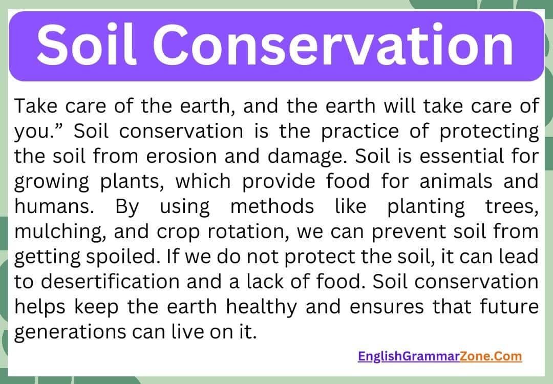 Essay On Soil Conservation (100 To 300 Words)
