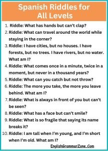 23 Riddles In Spanish With Answers For Learners Of Every Level