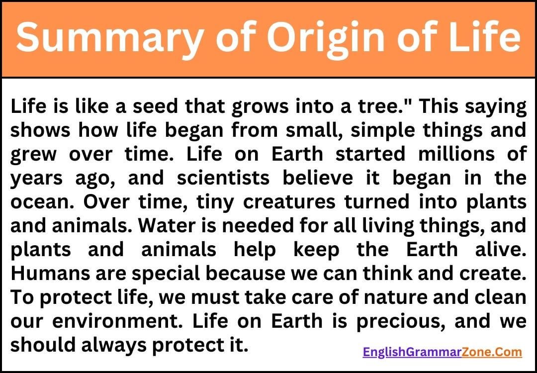 Essay On Origin Of Life