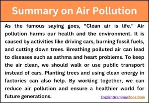 Write A 10 Line Essay On Air Pollution