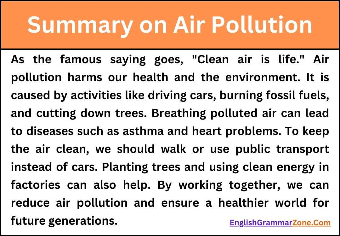 Write A 10 Line Essay On Air Pollution