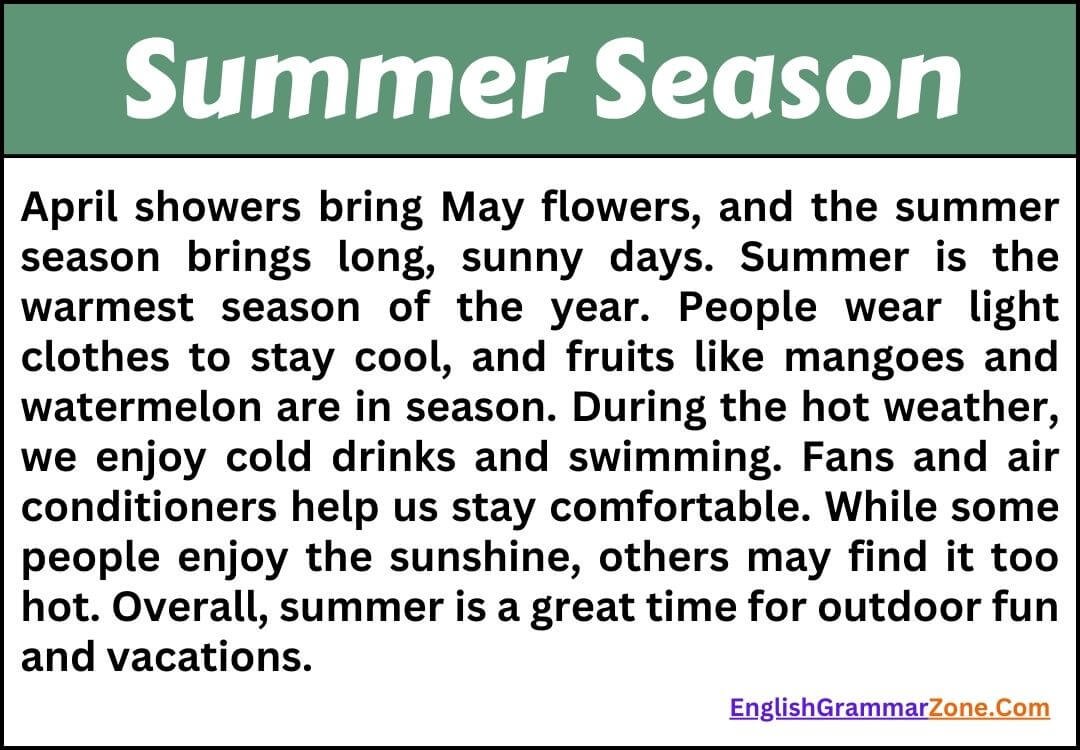 10 Line Essay On Summer Season For Children