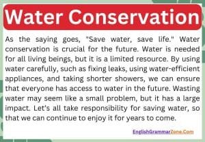 Write An Essay On Water Conservation