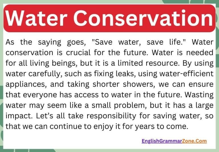 Write An Essay On Water Conservation