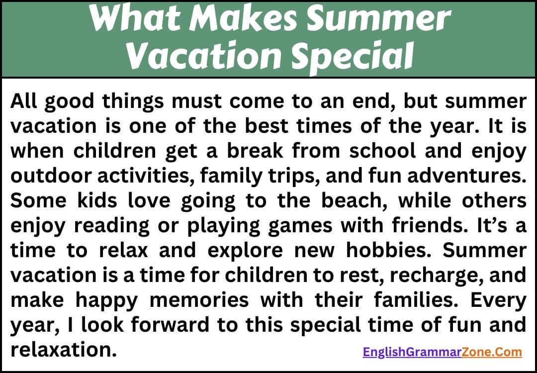 Essay On Summer Vacation In English (100-500 Word)