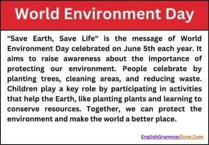 Write An Essay On World Environment Day