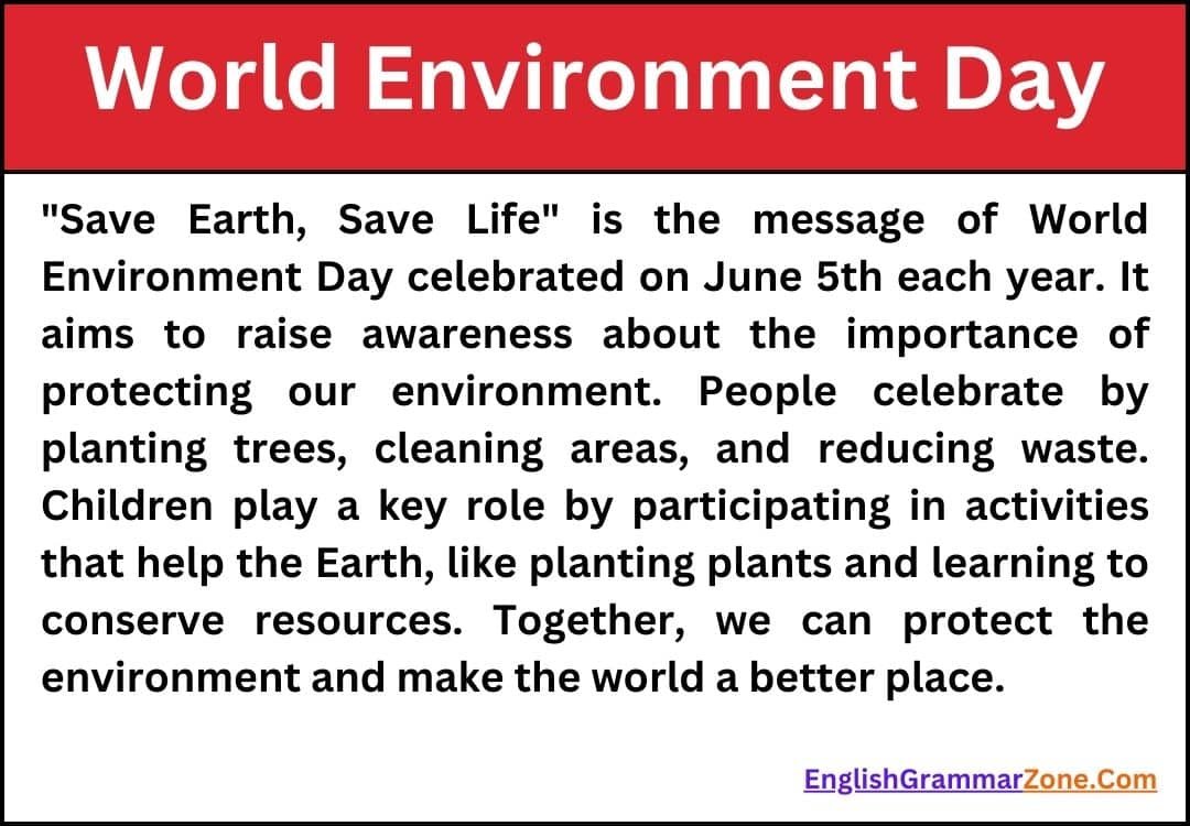 Write An Essay On World Environment Day