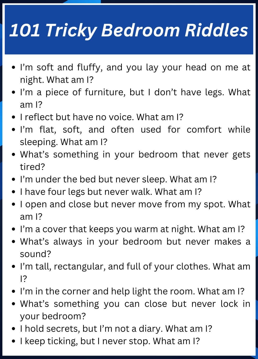 101 Tricky Bedroom Riddles That Will Make You Think!