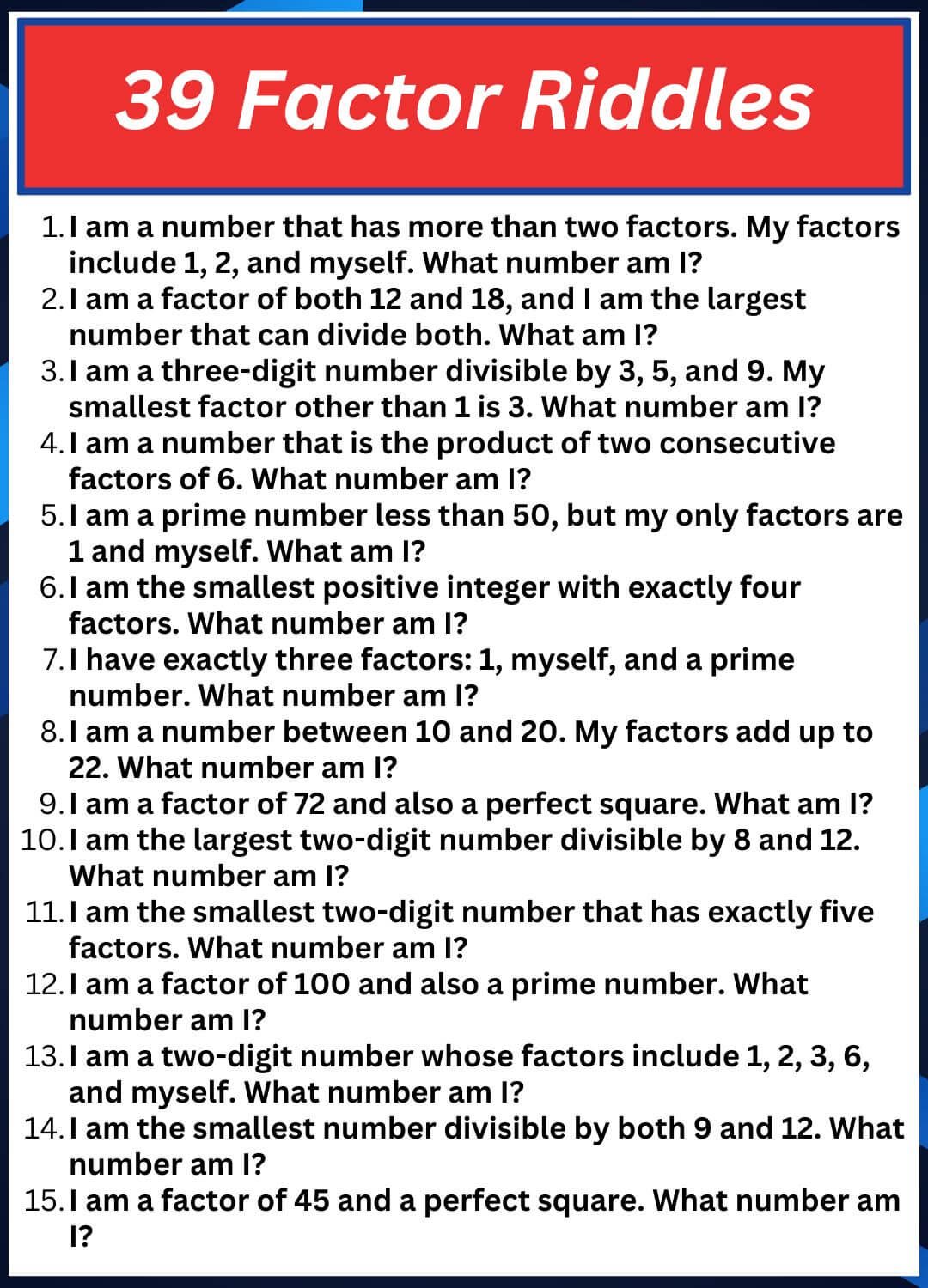 39 Solve These Factor Riddles And Unlock New Insights
