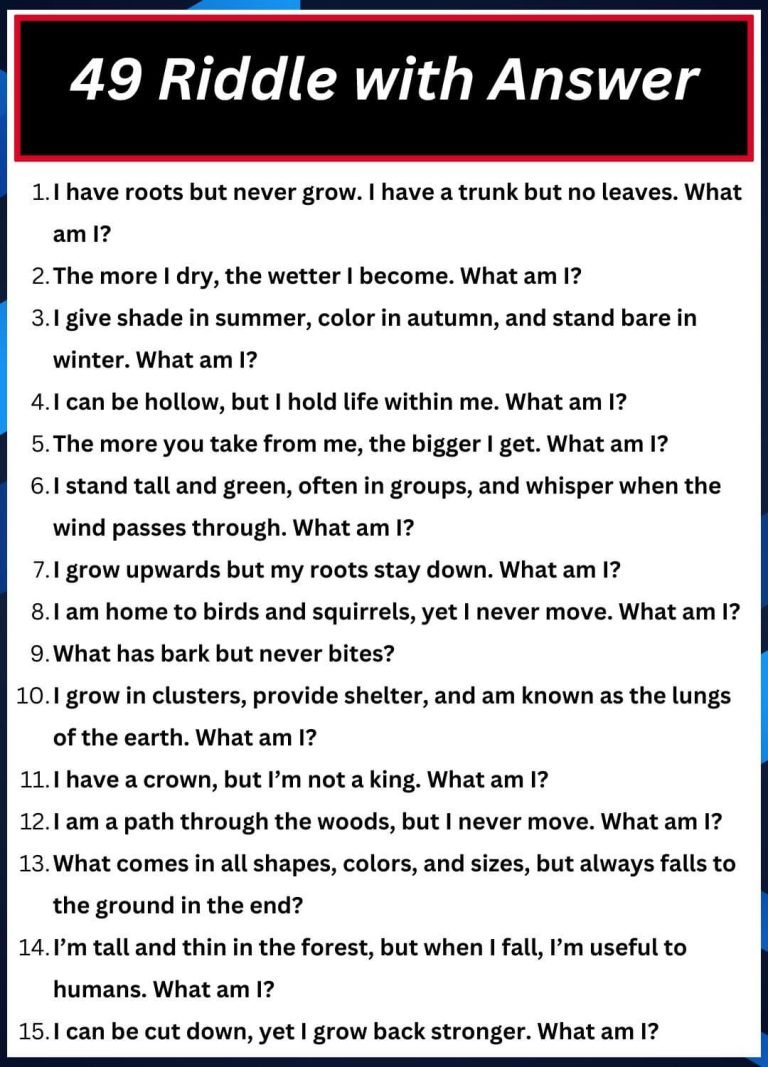 49 Riddle With Answer Being Woodland For Your Next Adventure!