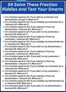 54 Solve These Fraction Riddles And Test Your Smarts