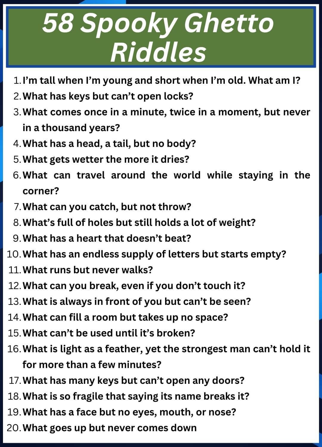 58 Spooky Ghetto Riddles To Sharpen Your Thinking Skills
