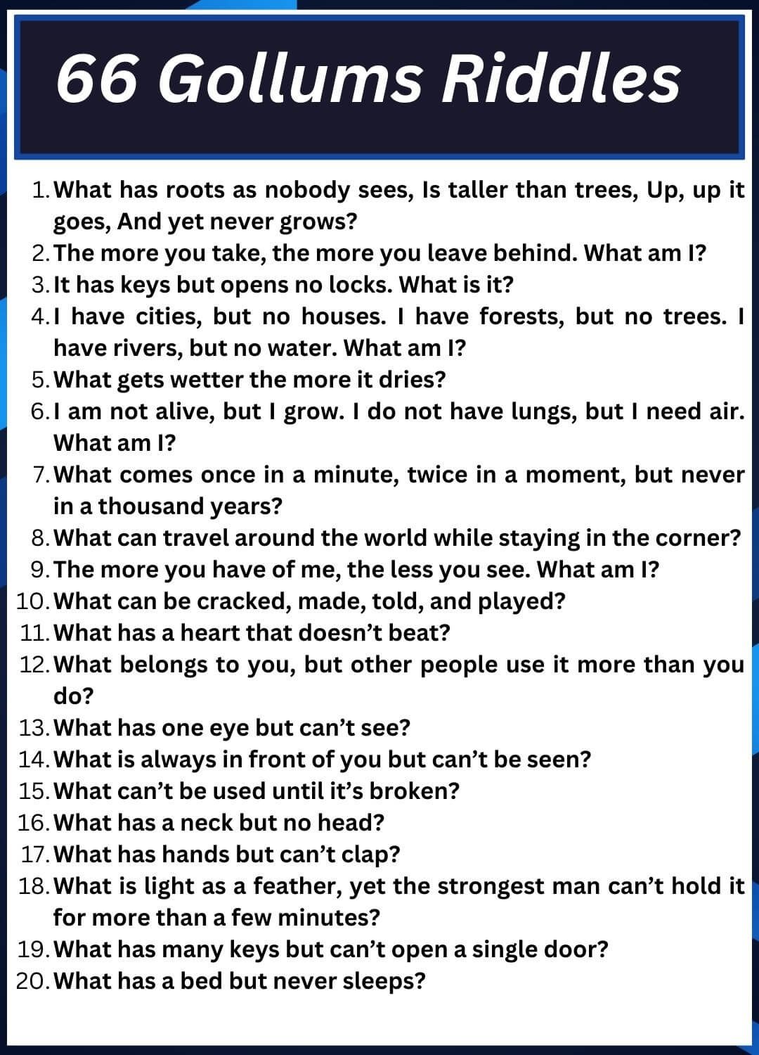 66 Solve Gollums Riddles: Test Your Wits Like Bilbo!