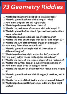 73 Best Geometry Riddles Test Your Mind