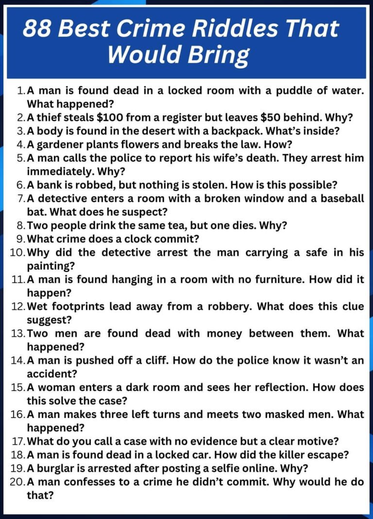 88 Best Crime Riddles That Would Bring Out The Sherlock In You