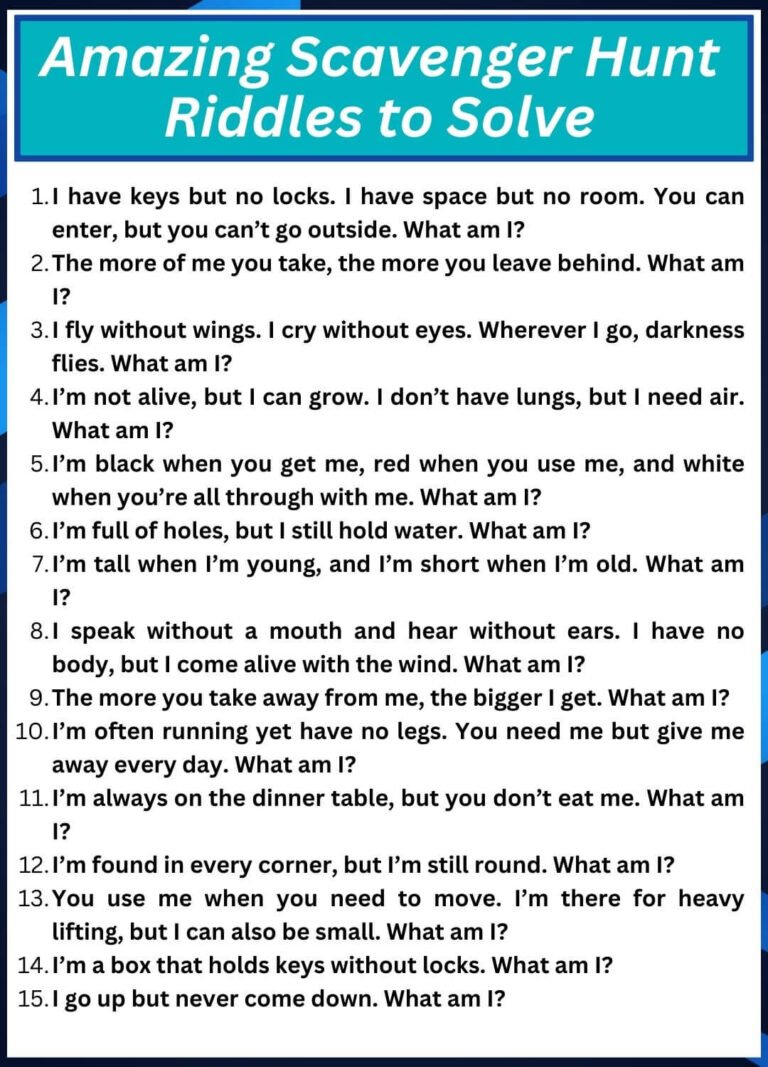 111 Amazing Scavenger Hunt Riddles To Solve (With Answers)