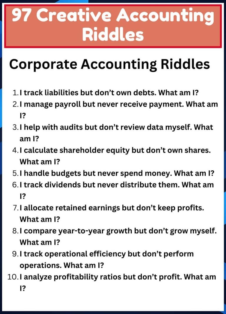 97 Creative Accounting Riddles: Test Your Financial Acumen