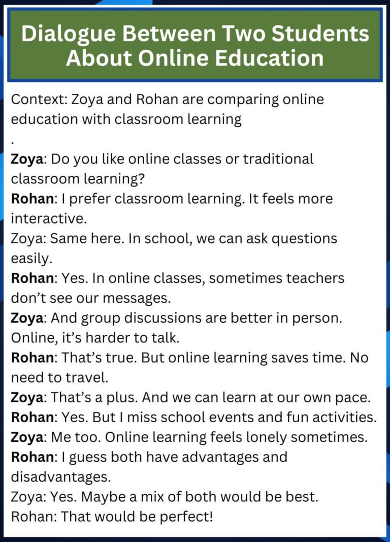 Dialogue Between Two Students About Online Education