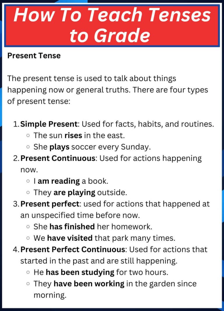 How To Teach Tenses To Grade 3 A Simple Step-by-Step Guide