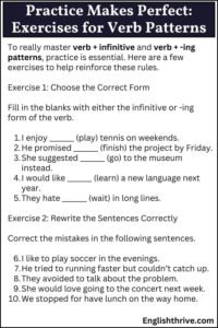 Verb Patterns With Infinitive Verb + Infinitive Or Verb + -Ing?