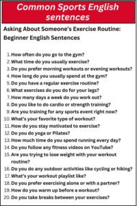 English Talking About Common Sports English Sentences