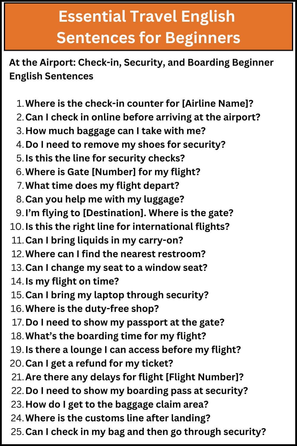 Essential Travel English Sentences For Beginners