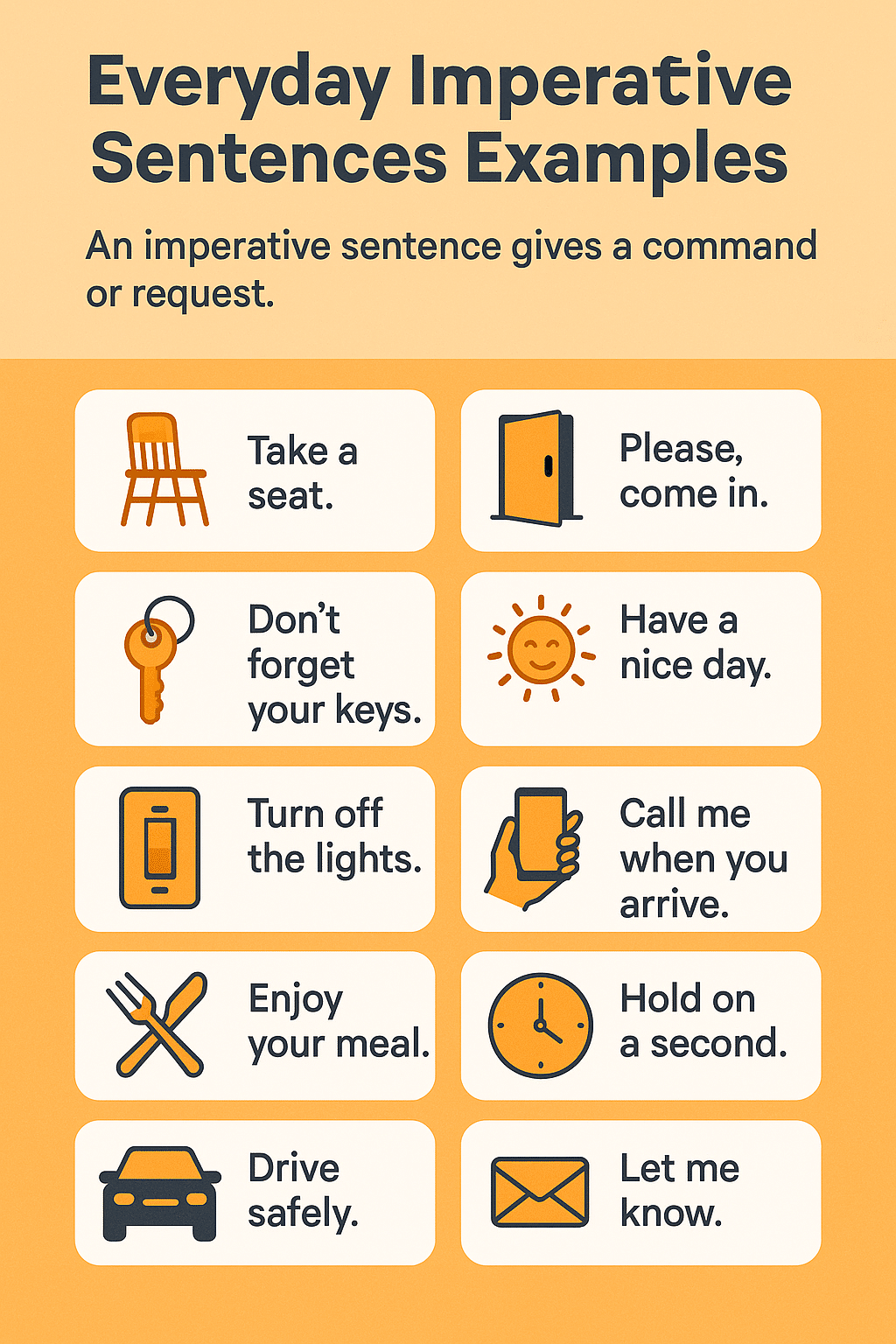 Imperative Sentences Examples For Everyday English